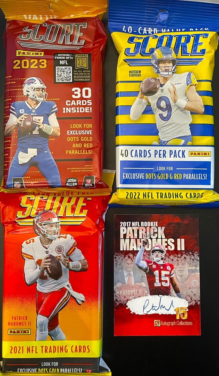 One Each 2021, 2022 and 2023 Score JUMBO FAT Football Packs (110 Cards ...