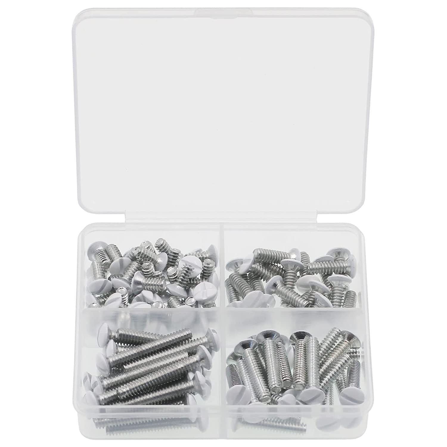 Wall Plate Screws, 100 Pcs White Outlet Screws 6-32 Thread Light ...