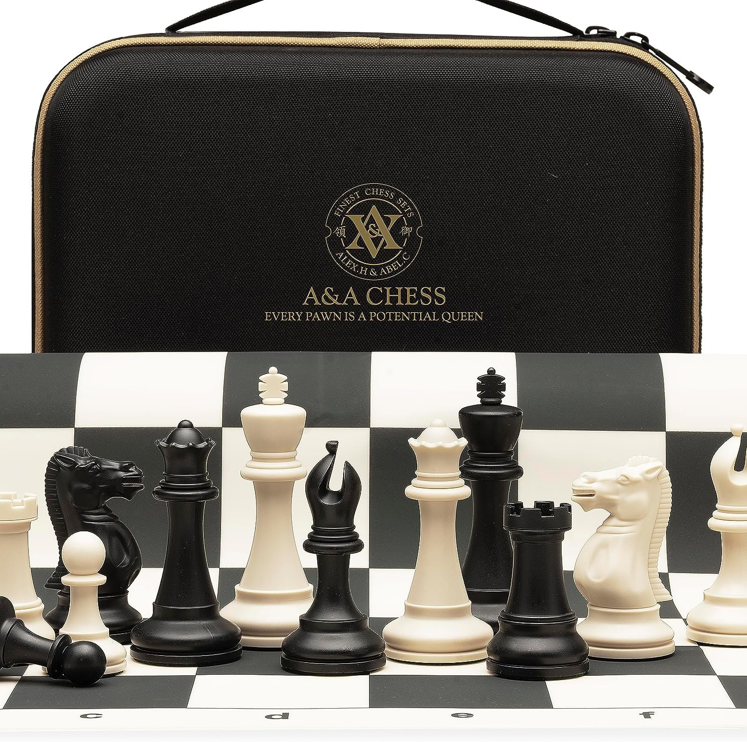 A&A Tournament Chess Set/ 20''X20'' Foldable Silicone Chess Board / 3. ...