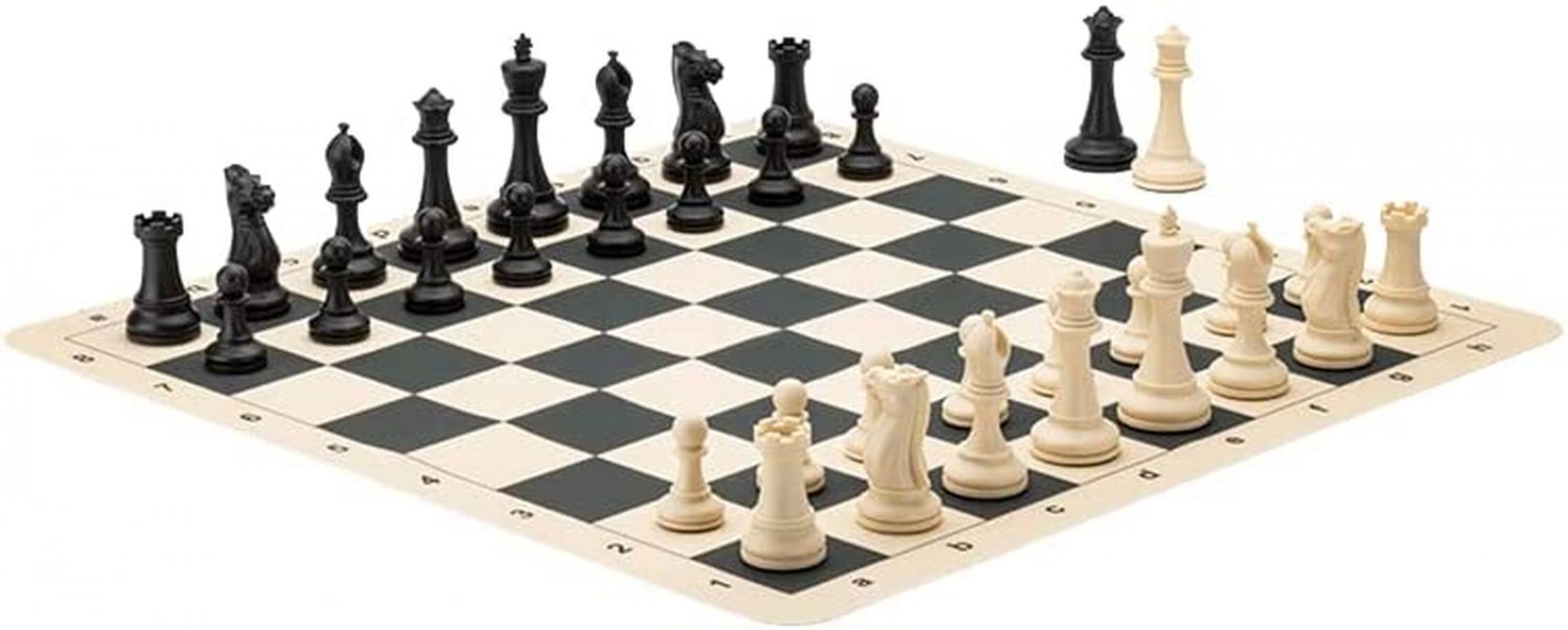A&A Tournament Chess Set/ 20''X20'' Foldable Silicone Chess Board / 3. ...