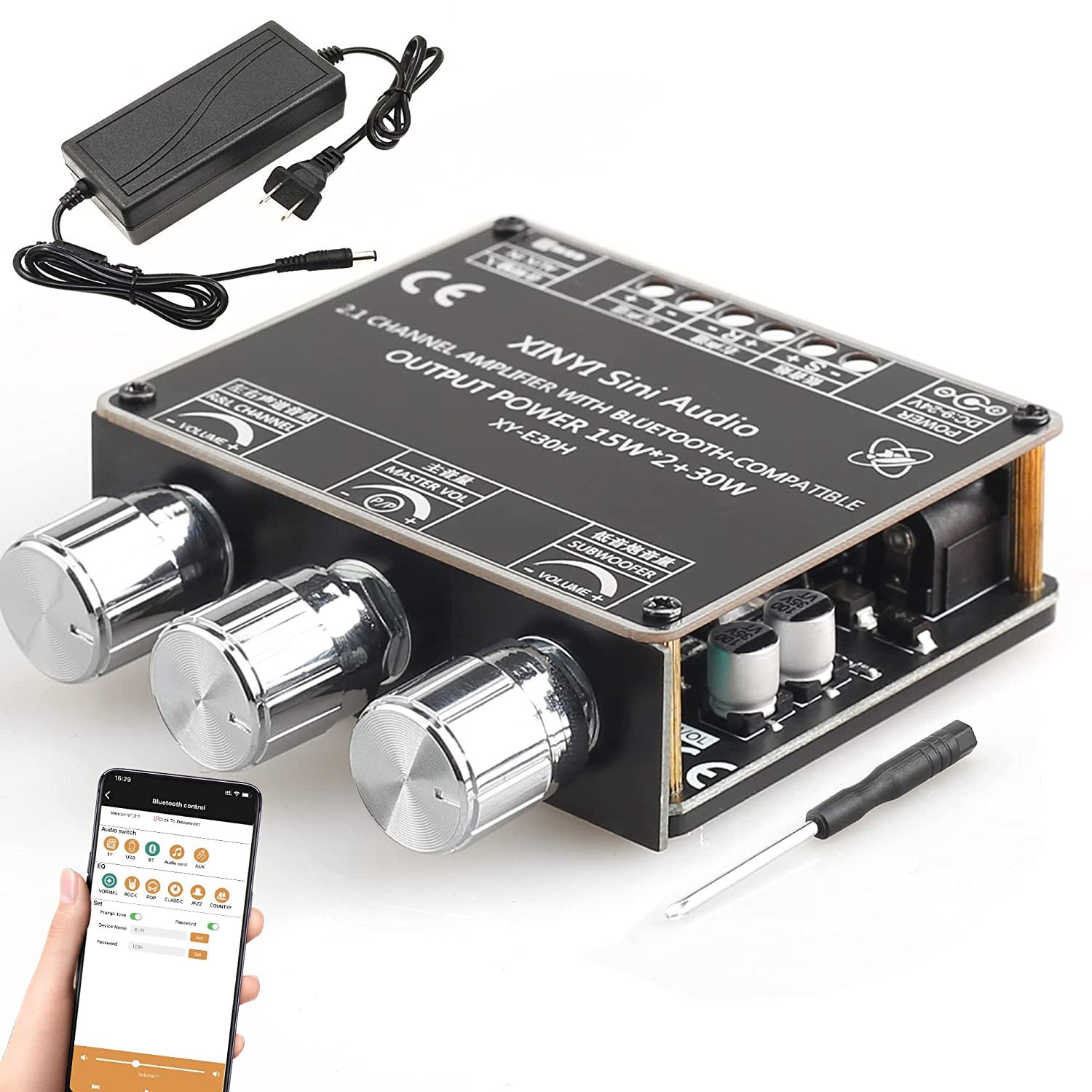 E30H 2.1 Channel Bluetooth Power Amplifier Board, Support Changing ...