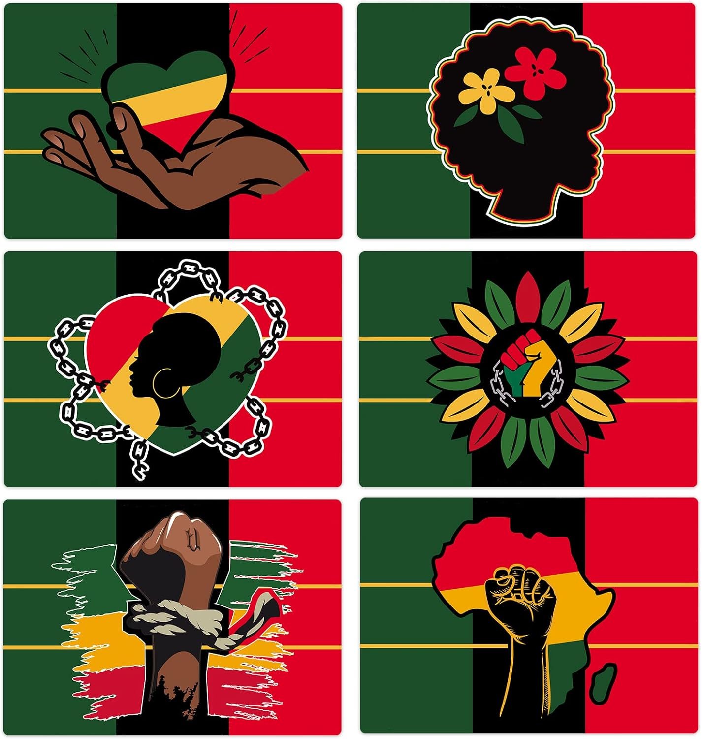 Juneteenth Placemats Set of 6 Black History Month Plastic Table Mats ...