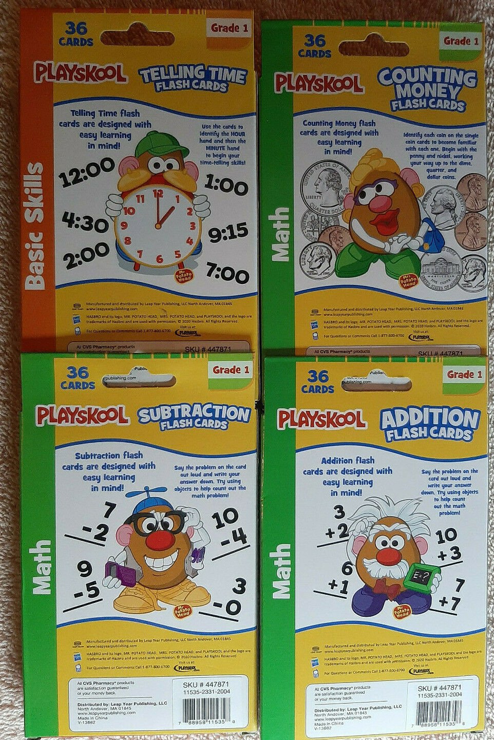 4 Different Sets Playskool Flashcards Grade 1 Math Great for ...
