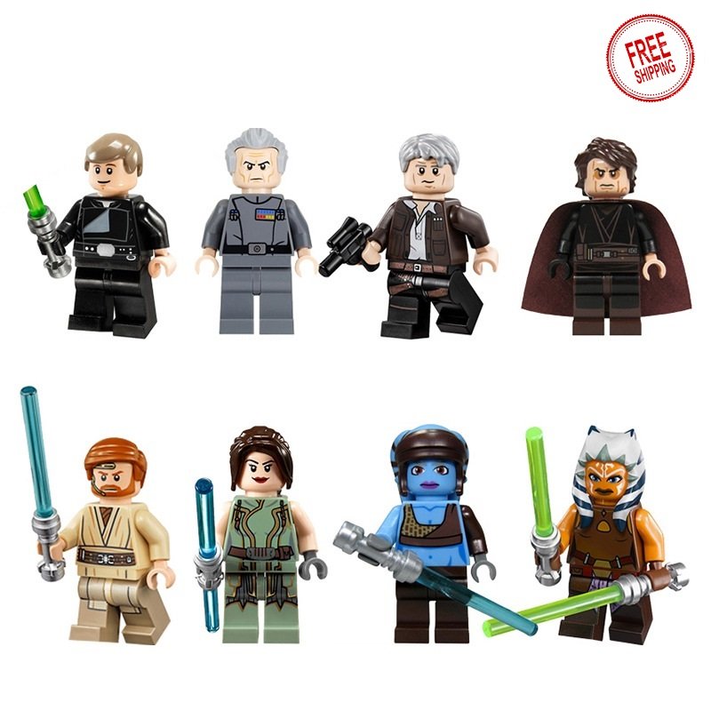 8 PCS SET Star Wars Minifigures Skywalker Aayla Secura Jedi Mini figure ...