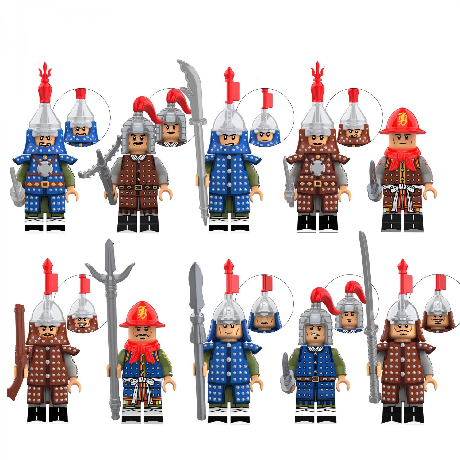 Army Samurai Soldier Knight Ming Dynasty Minifigure Compatible Lego ...