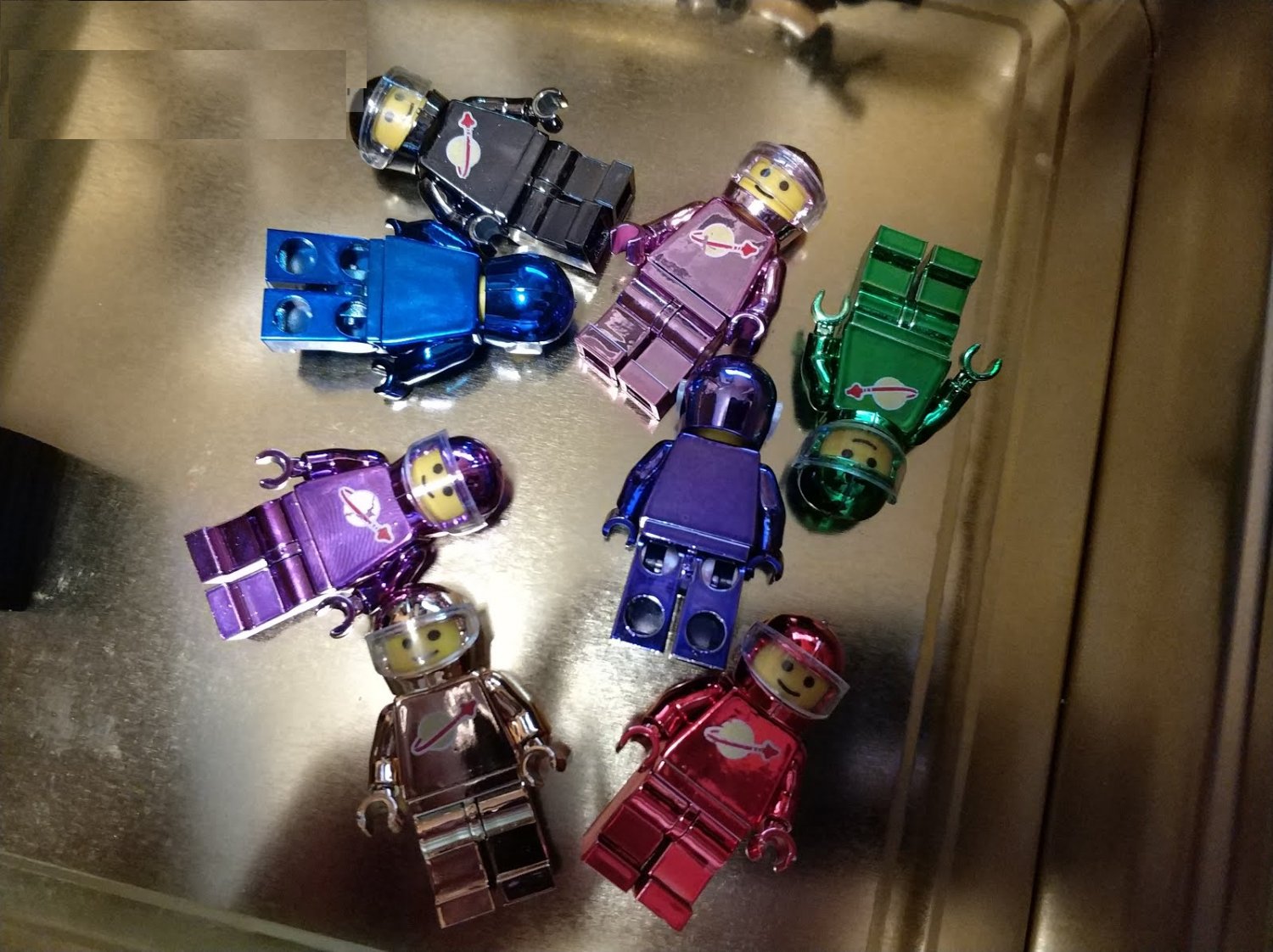 Colored Chrome Painted Classic Spaceman Minifigs Minifigure Compatible Lego