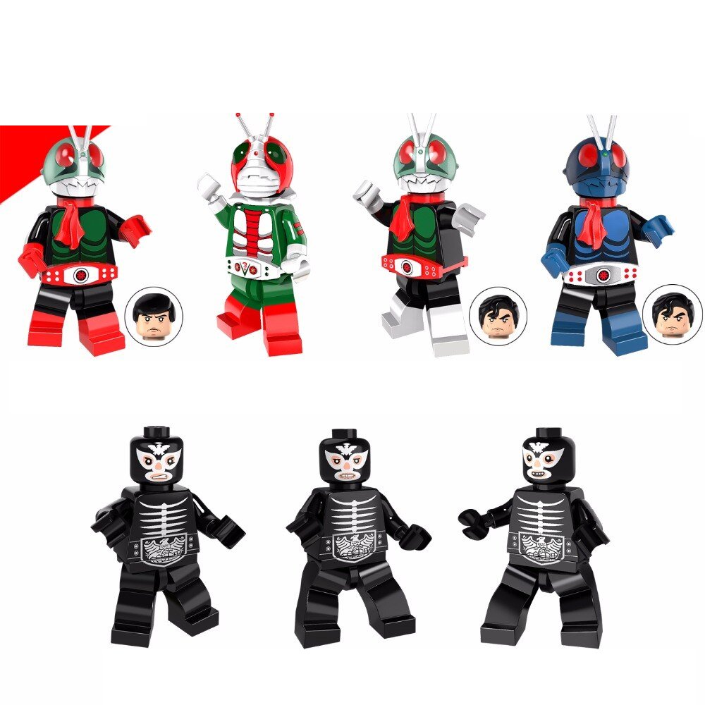 7 PCS SET LOT Kamen Rider Anime Masked Rider Shocker Soldier Minifigs ...