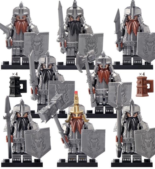 Dain Ironfoot Army Lord of the Rings Hobbit Dwarf Warriors Minifigures ...