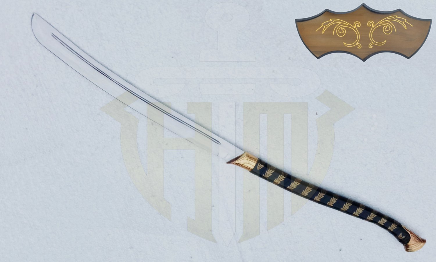 High Elven Sword of Elven Army with Plaque and Sheath from Lord of The ...