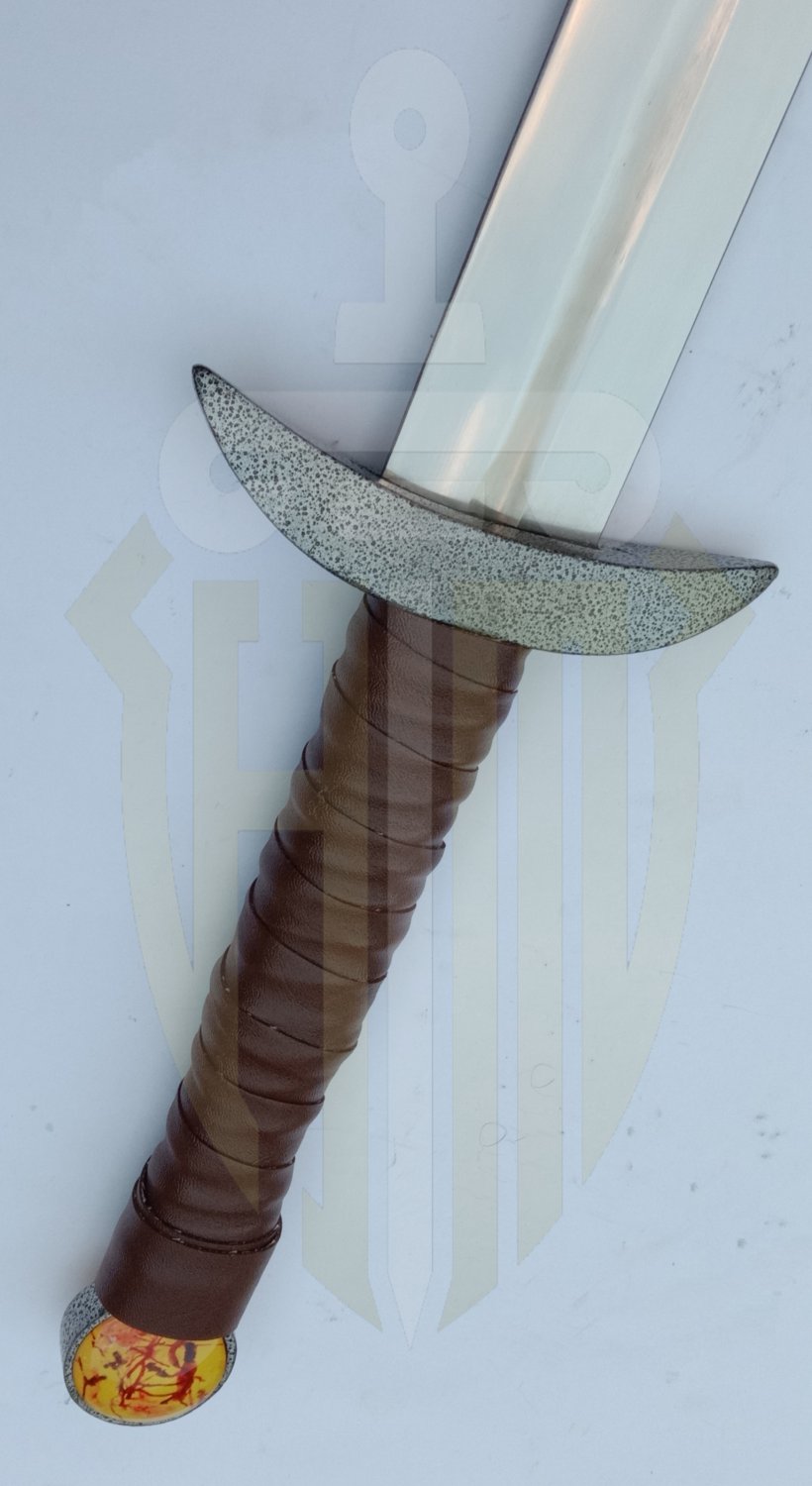 Full Tang Serpent Breath Sword of Uhtred with Scabbard and Sheath (Brown)