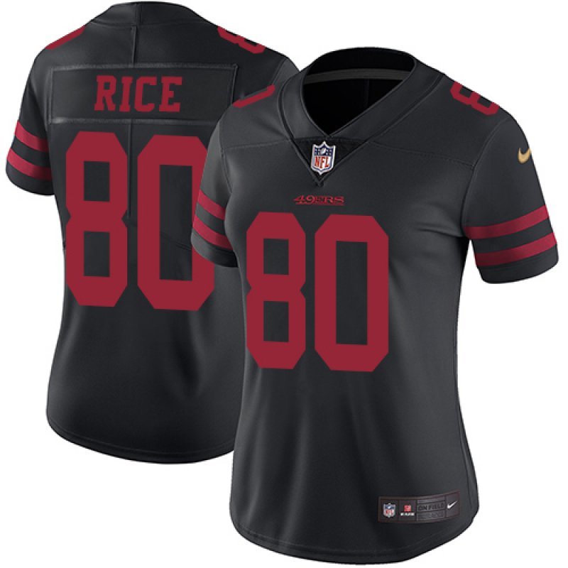 Women's #80 Jerry Rice San Francisco 49ers Color Rush Limited Black Jersey