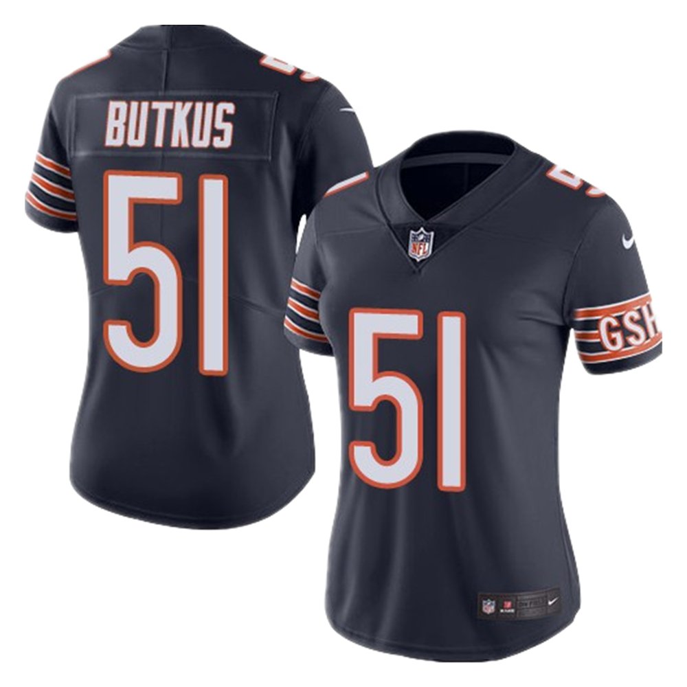 Women's #51 Dick Butkus Chicago Bears Color Rush Limited Navy Blue Jersey