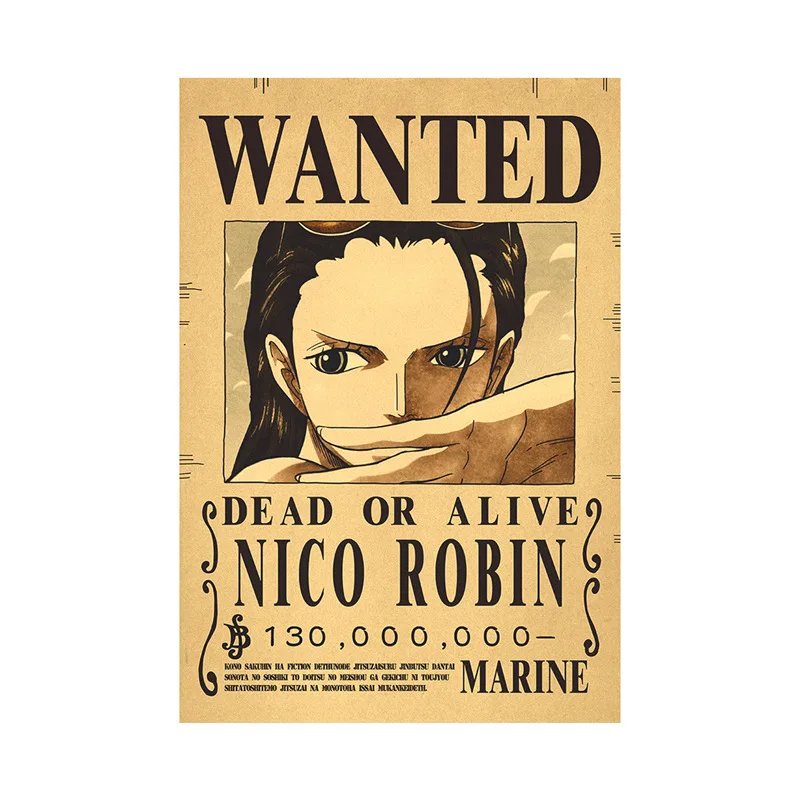 Anime One Piece Wanted Posters Dead Or Alive Nico Robin Kid Figures ...