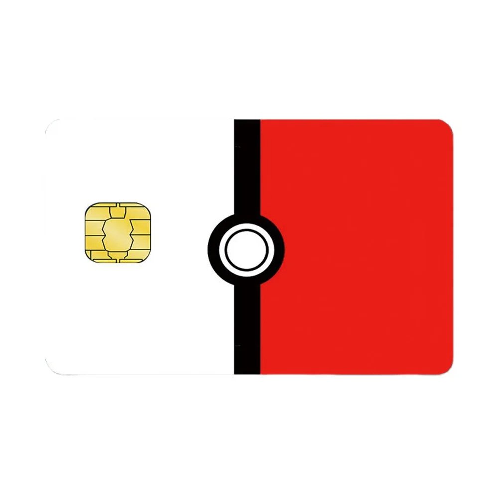Pokemon Anime Bank Credit Card Stickers Waterproof Scratch Resistant, Ball