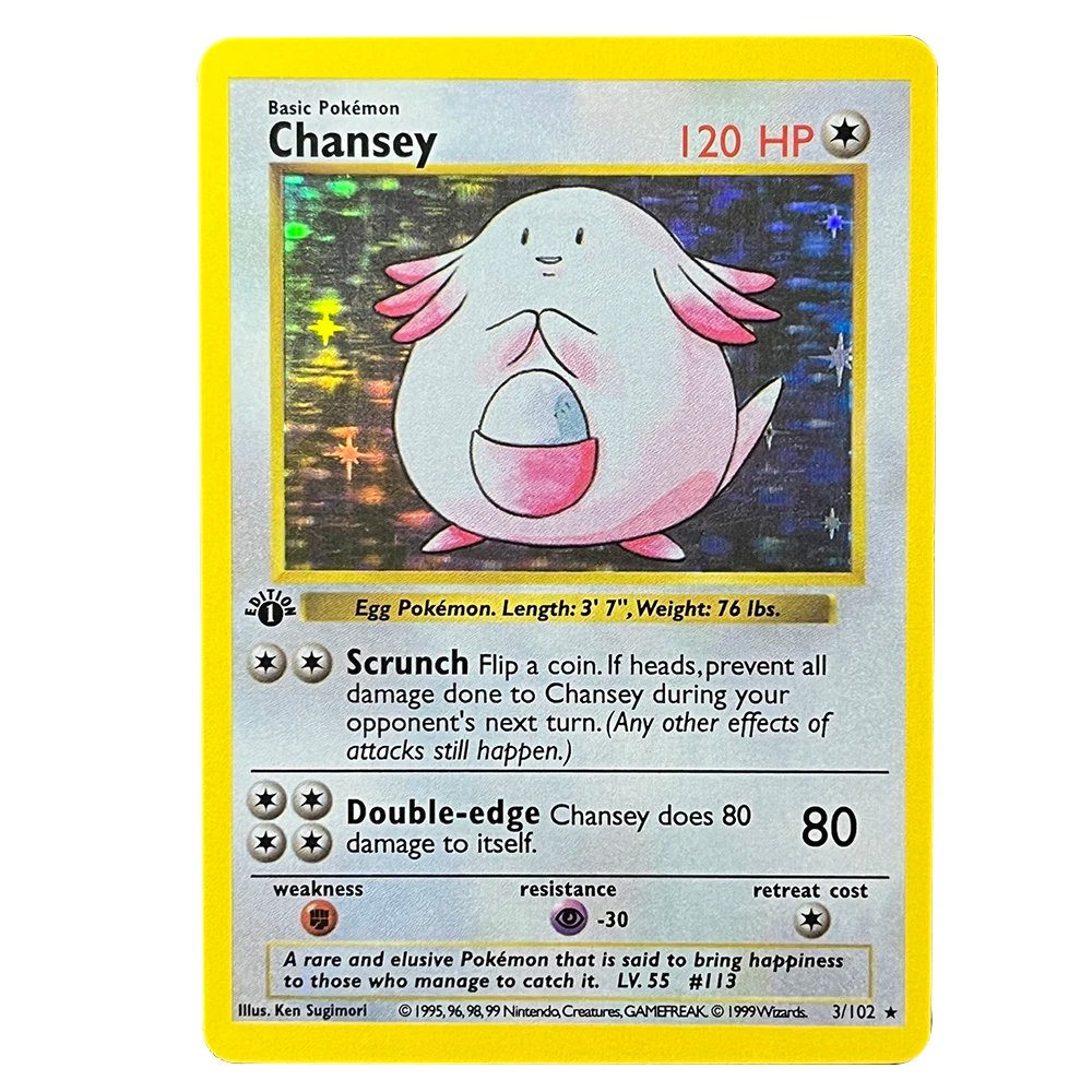 Pokemon Anime Card Chansey High Quality Replicated 1996 1st Edition ...