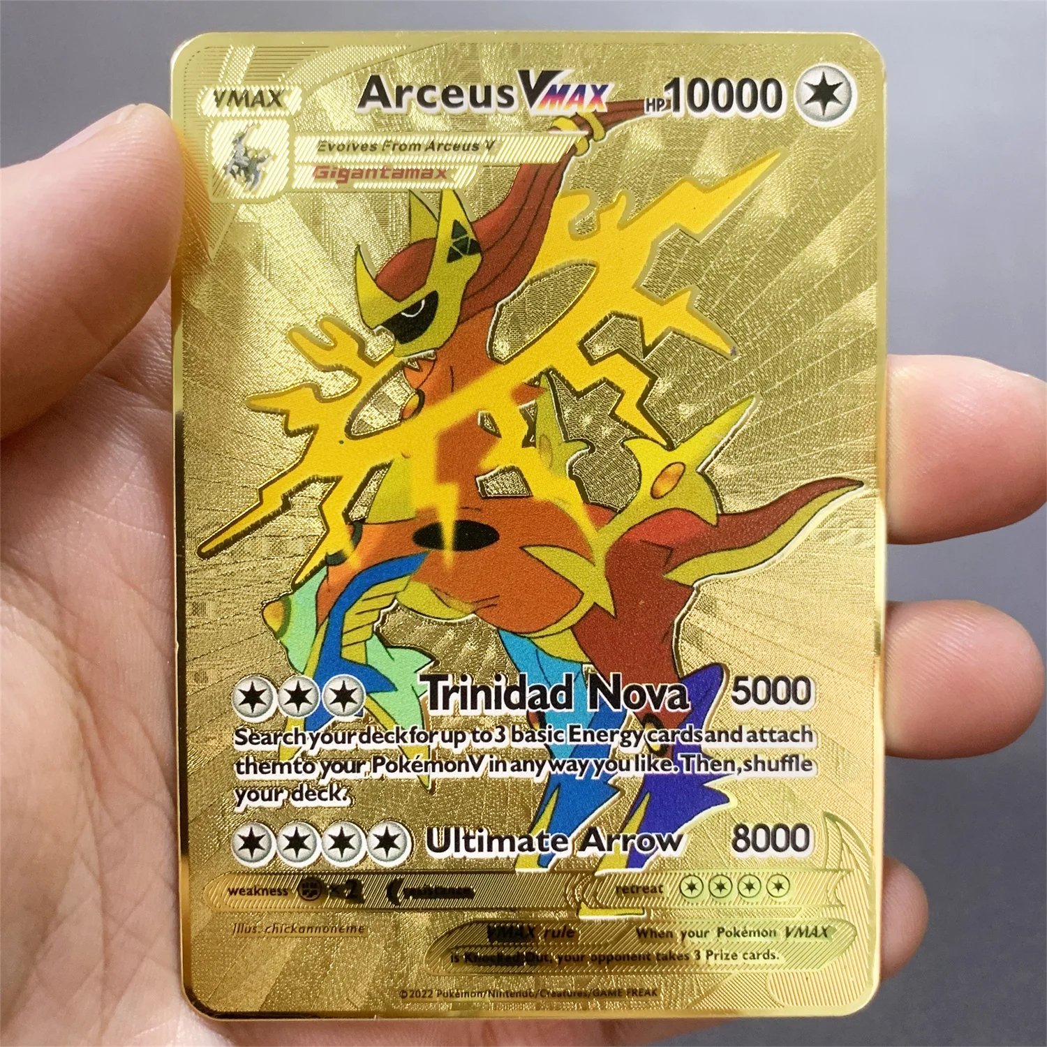 Pokemon Metal Arceus Vmax 10000 Points Super Card Golden English Anime ...