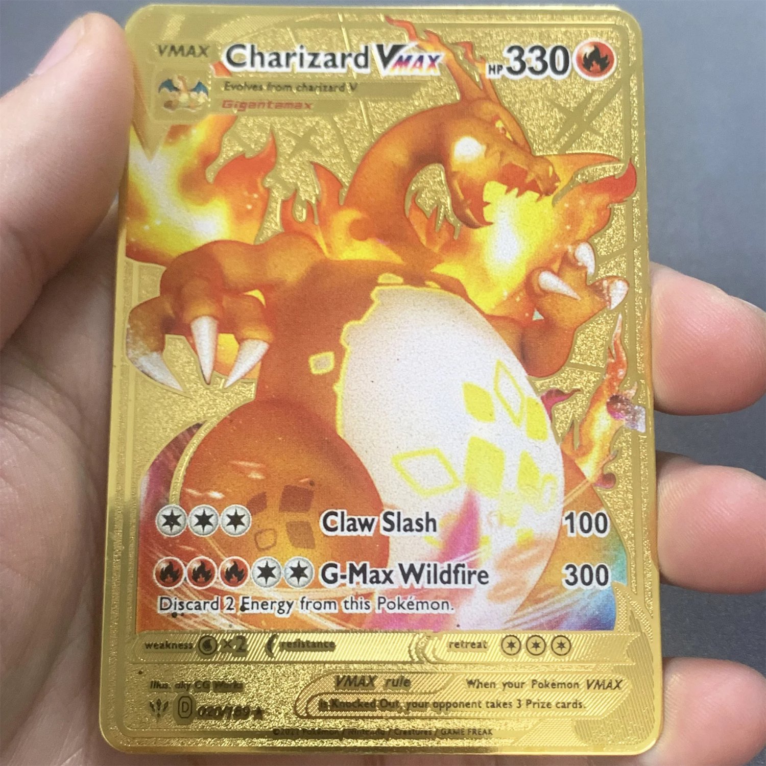 Pokemon Metal Charizard VX 330 Super Card Golden English Anime ...
