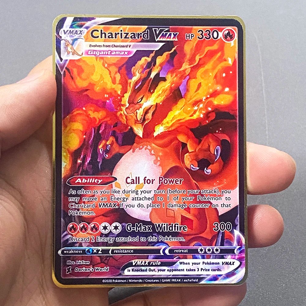 Pokemon Metal Charizard VX 330 Super Card Golden English Anime ...