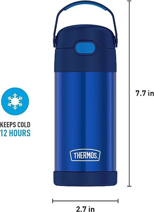 THERMOS FUNTAINER 12 Ounce Stainless Steel Vacuum Insulated Kids Straw Bottle