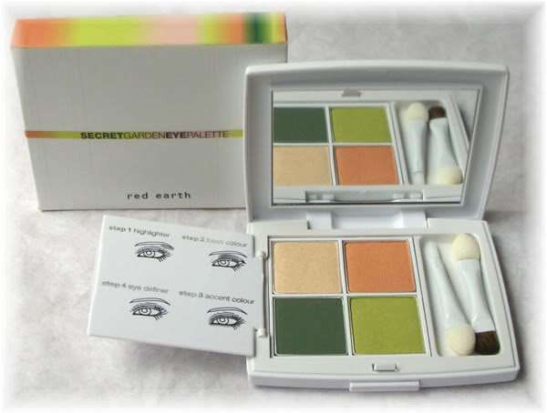 RED EARTH Cosmetics SECRET GARDEN 2006 Eyeshadow x4 Eye Shadow Palette NIB!