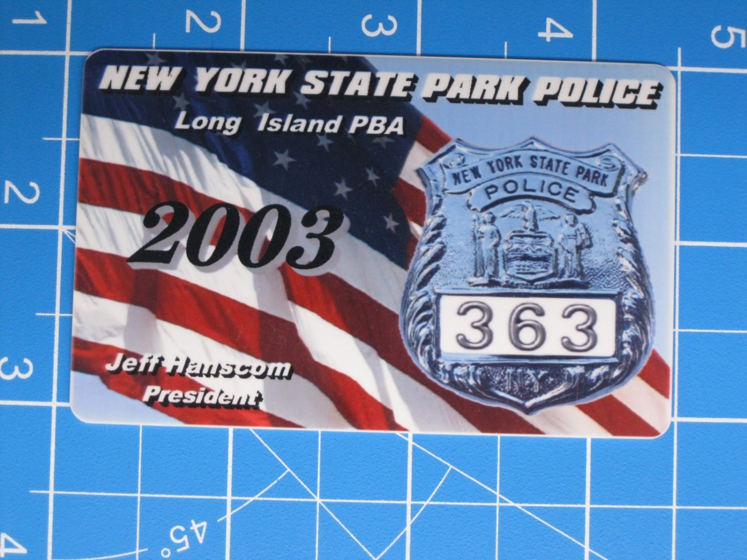 New York State Park Police LI vintage 2003 PBA card