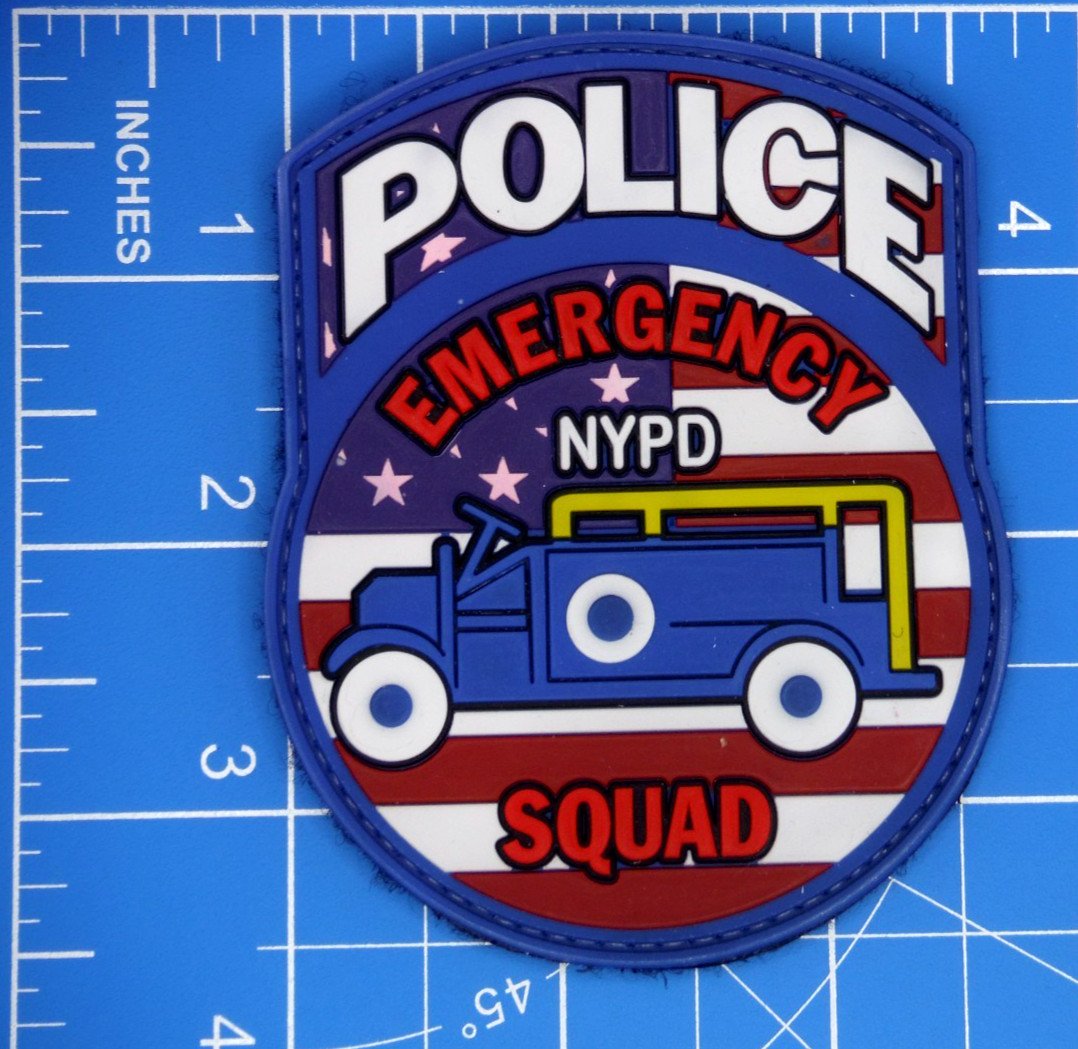 Police Emergency Squad heavy duty PVC patch with hook & loop backing