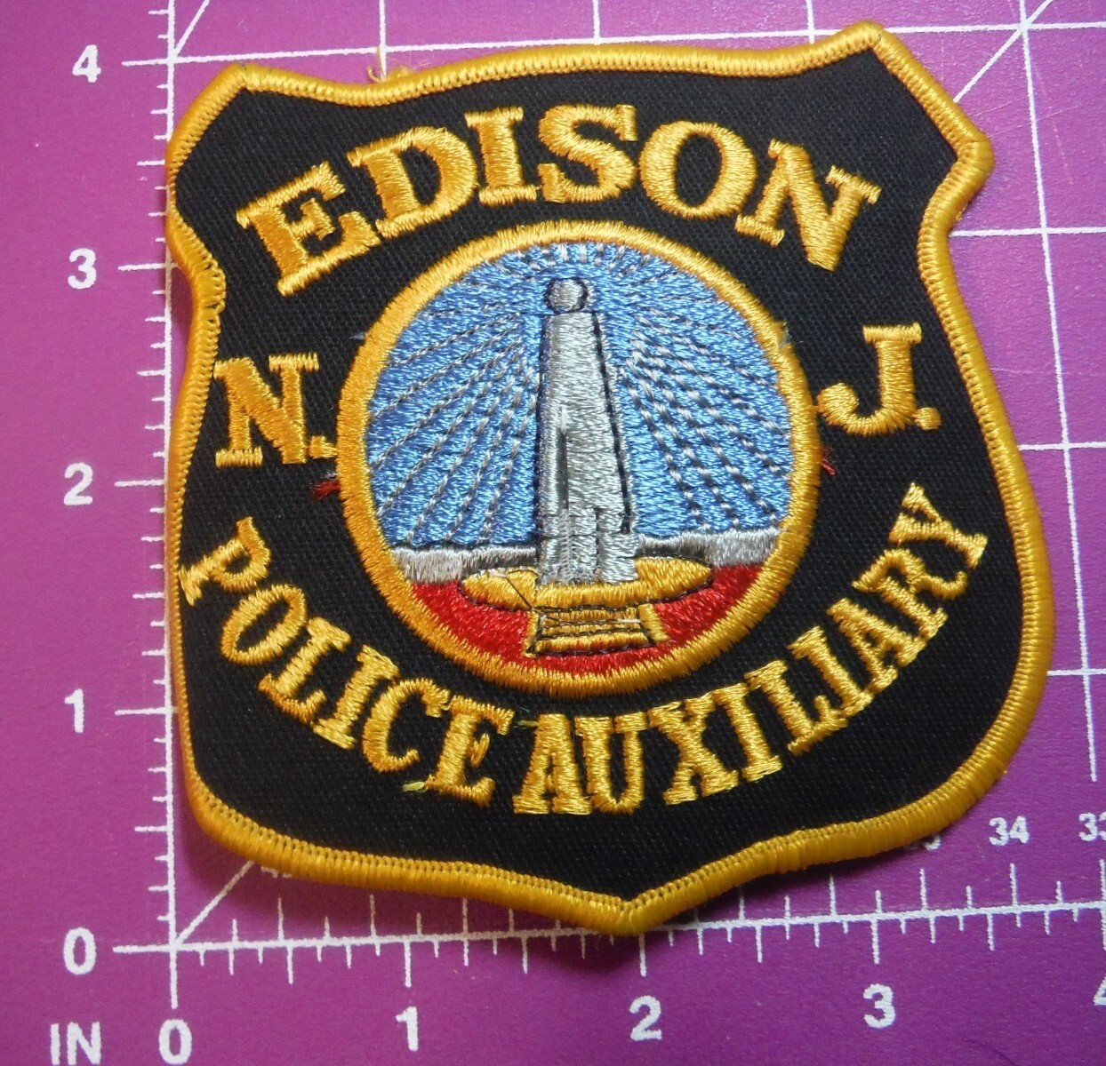 Vintage NEW JERSEY NJ EDISON POLICE AUXILIARY PATCH SHERIFF
