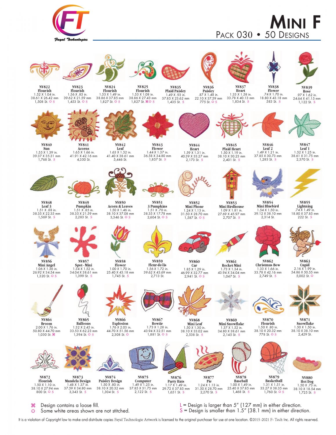 Mini F Embroidery Designs Patterns 030 Pack For All You Embroidery machine