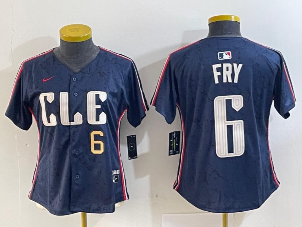 Women's David Fry #6 Cleveland Guardians 2024 City Connect Limited ...