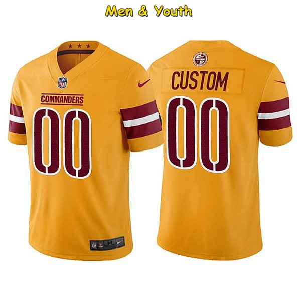 men's & youth Washington Commanders #00 Personalized Customized Jersey ...