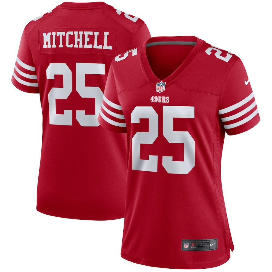 Women's Football Team Uniform #25 Elijah Mitchell Jersey Player Game ...