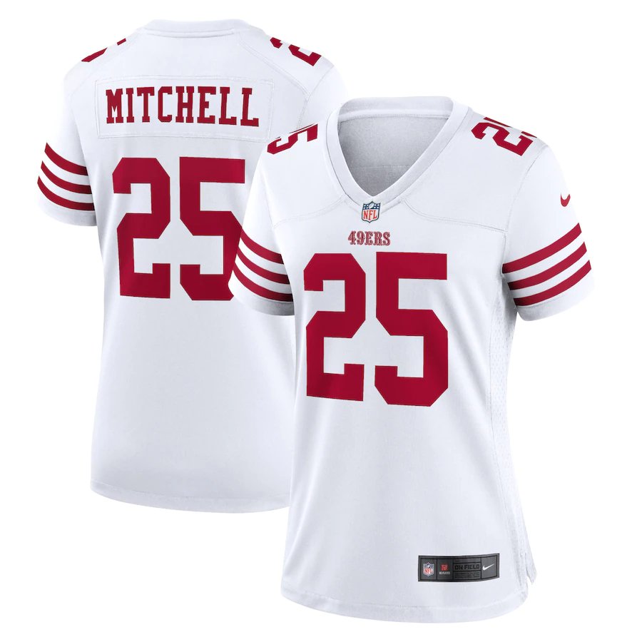 Women's Football Team Uniform #25 Elijah Mitchell Jersey Player Game ...