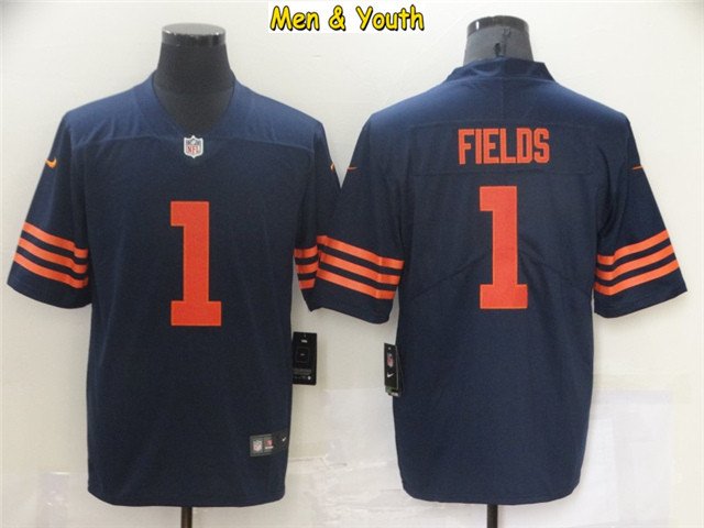 men's & youth Football Team Uniform #1 Justin Fields Jerseys Player ...