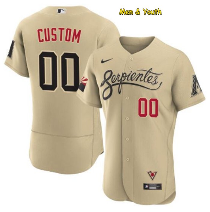 men's & youth Baseball Diamondbacks Uniform #00 Custom name number ...