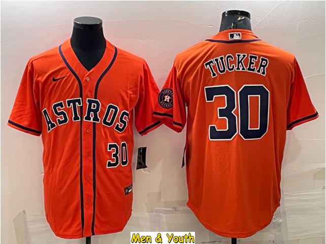 men's & youth Baseball Team Uniform #30 Kyle Tucker Jerseys Orange ...