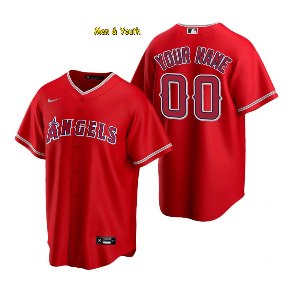 men's & youth Baseball Angels Uniform #00 Custom name number Jerseys ...
