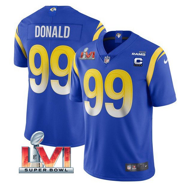 men's & youth Football LA Rams Uniform #99 Aaron Donald Jerseys Royal ...