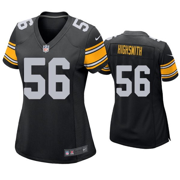 Women's Football Steelers Uniform #56 Alex Highsmith Jerseys Black ...