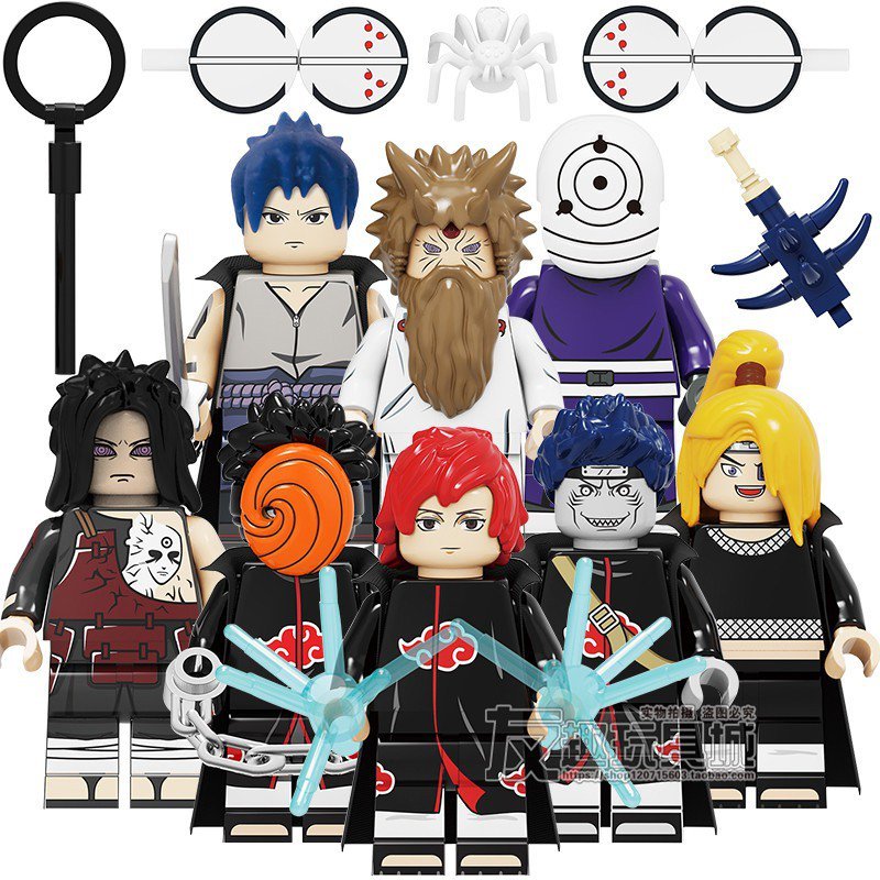 8pcs Naruto Custom Minifigures Building Blocks Bricks Movie Anime Manga Toy