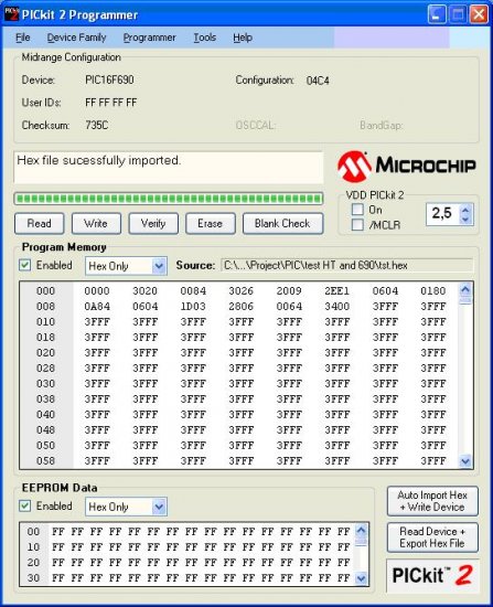 PICkit2 Lite: USB microchip PIC programmer/debugger. Better than ICD 2.