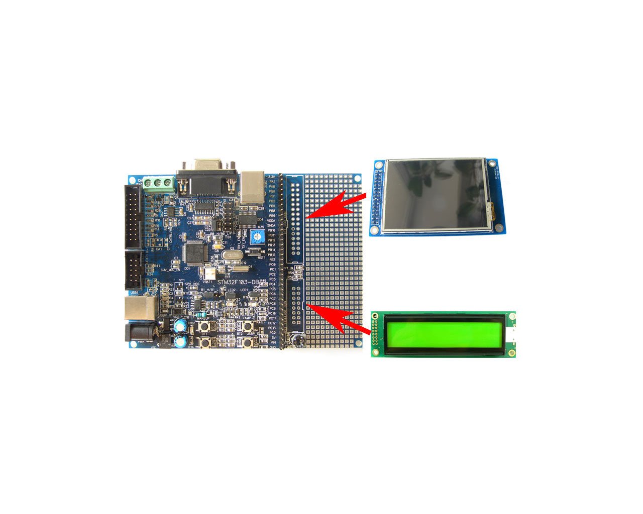 STM32F103-DB Cortex-M3 ARM dev board 128k STM32F103RBT6