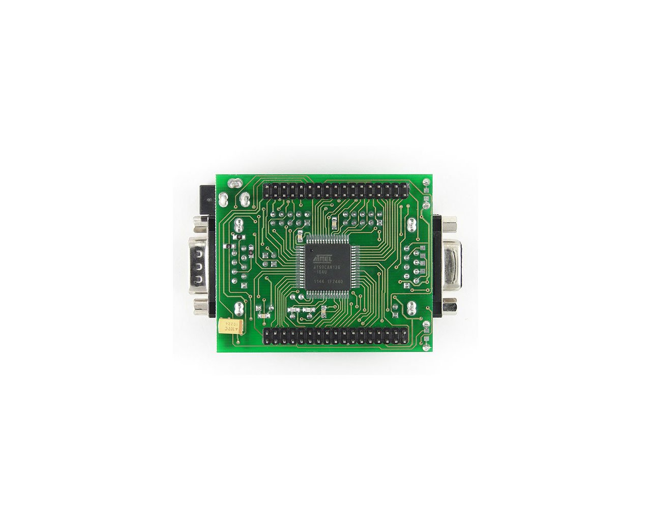 AVR-CAN AT90CAN128 ATMEL prototype board: CAN, RS232 UART, JTAG, ISP