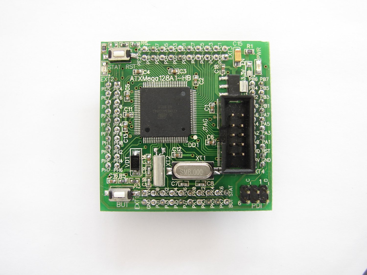 Xmega ATMEL ATXmega128A1-HB header board with JTAG, PDI