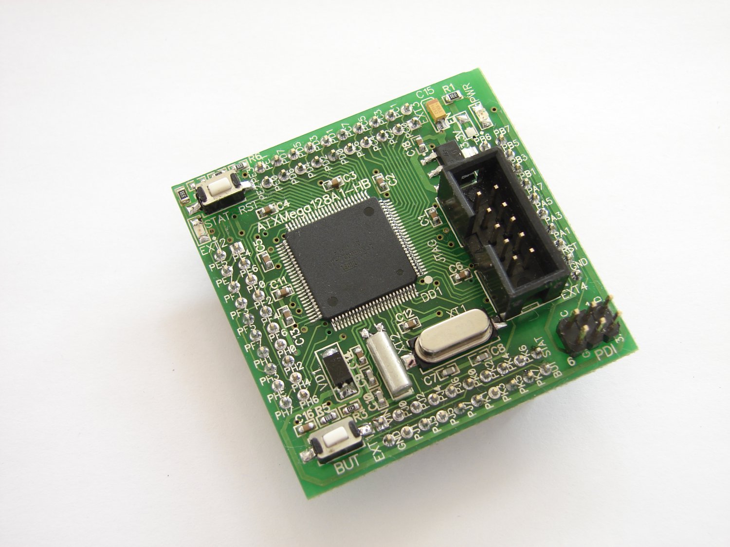 Xmega ATMEL ATXmega128A1-HB header board with JTAG, PDI