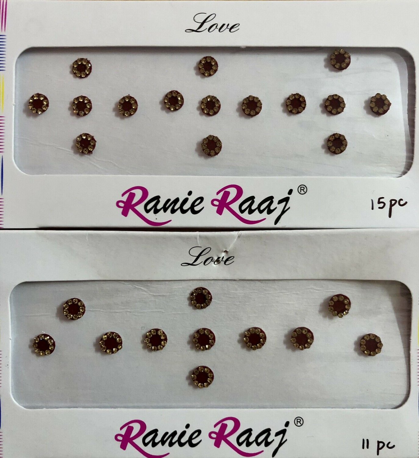 2 pack 26 pc Indian Forehead Stone Bindi Temporary Body Tattoo Sticker ...