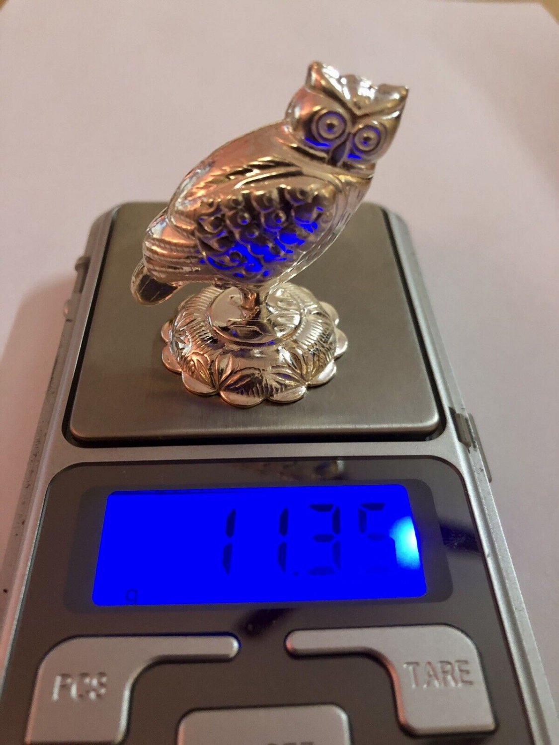 925 Silver Hindu Religious Lakshmi Ullu Owl Uluka Idol Statue, 11.3 gm ...