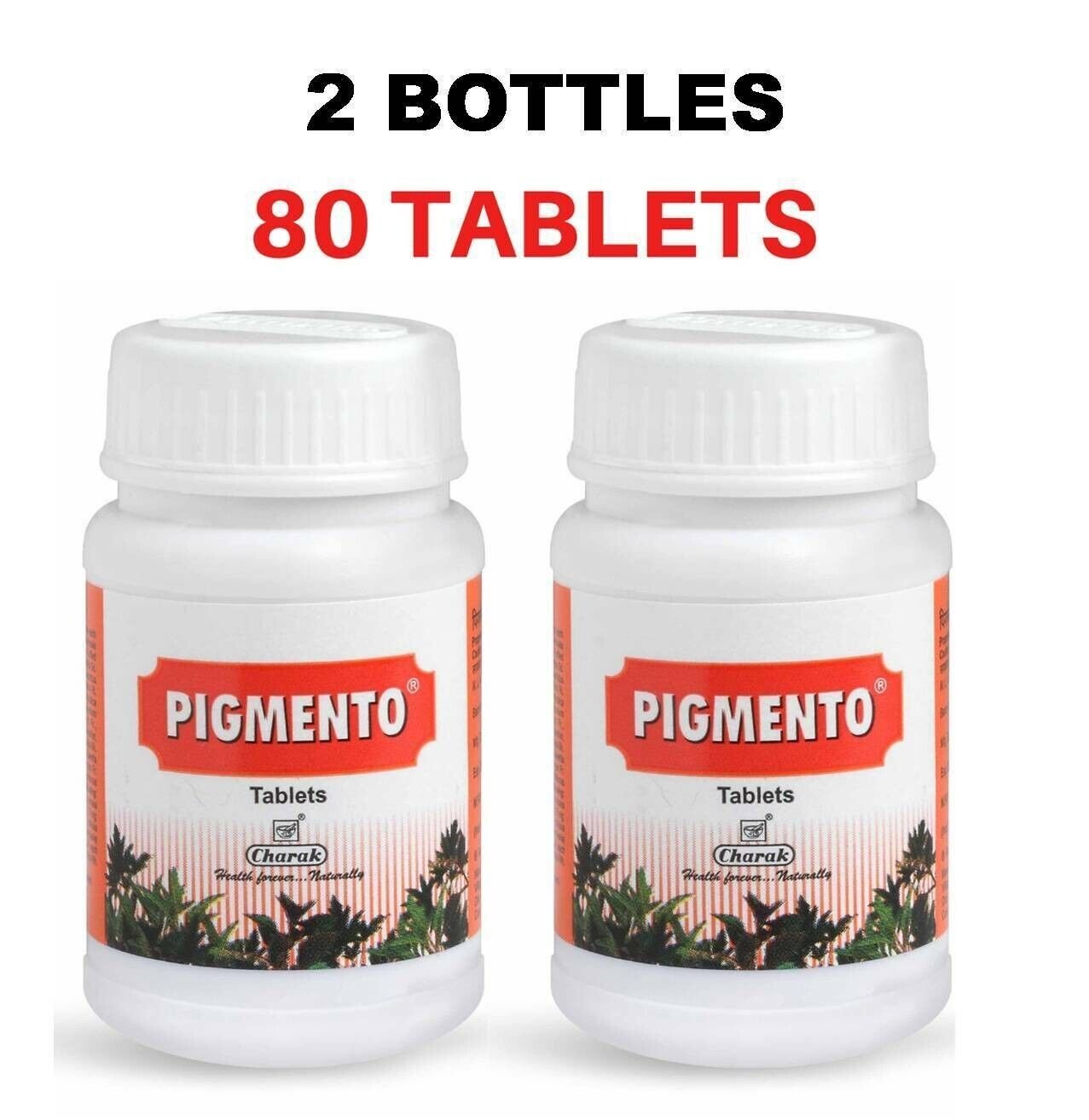 2 X Charak Pigmento Tablets For Vitiligo Promotes Melanin 40 Tabs ...