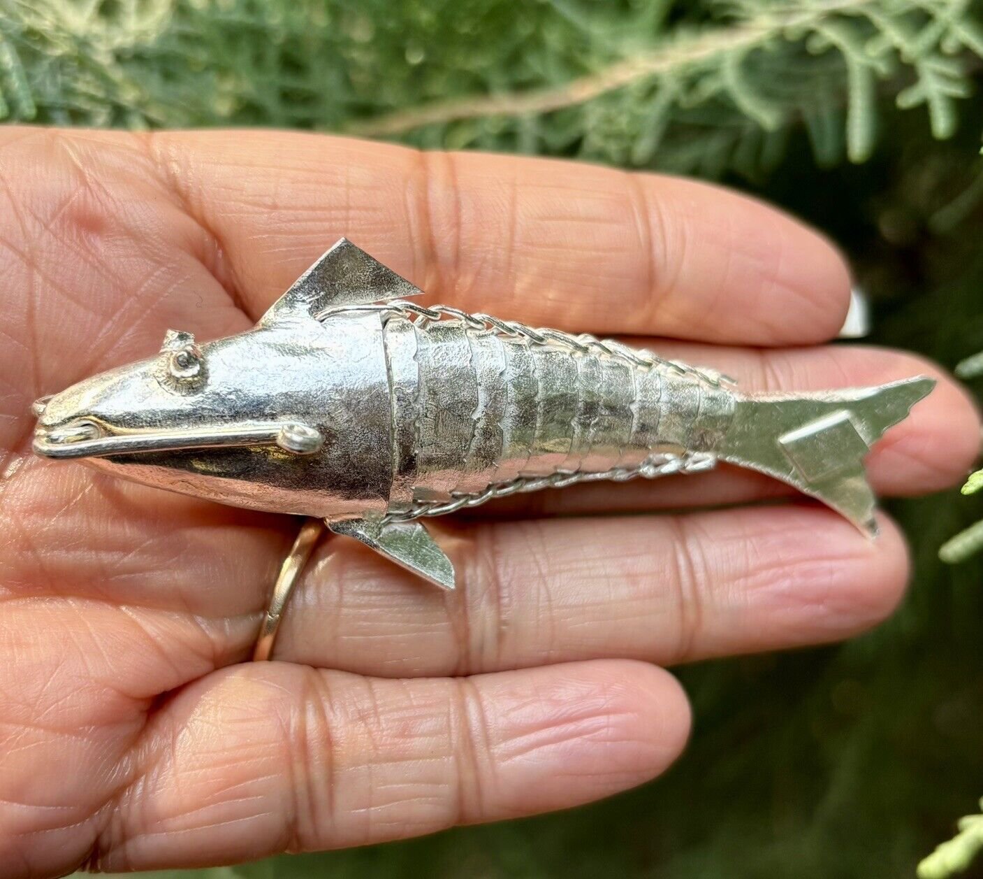999 Silver Hindu Religious Lord Vishnus Flexible Fish Machli, Matasya ...
