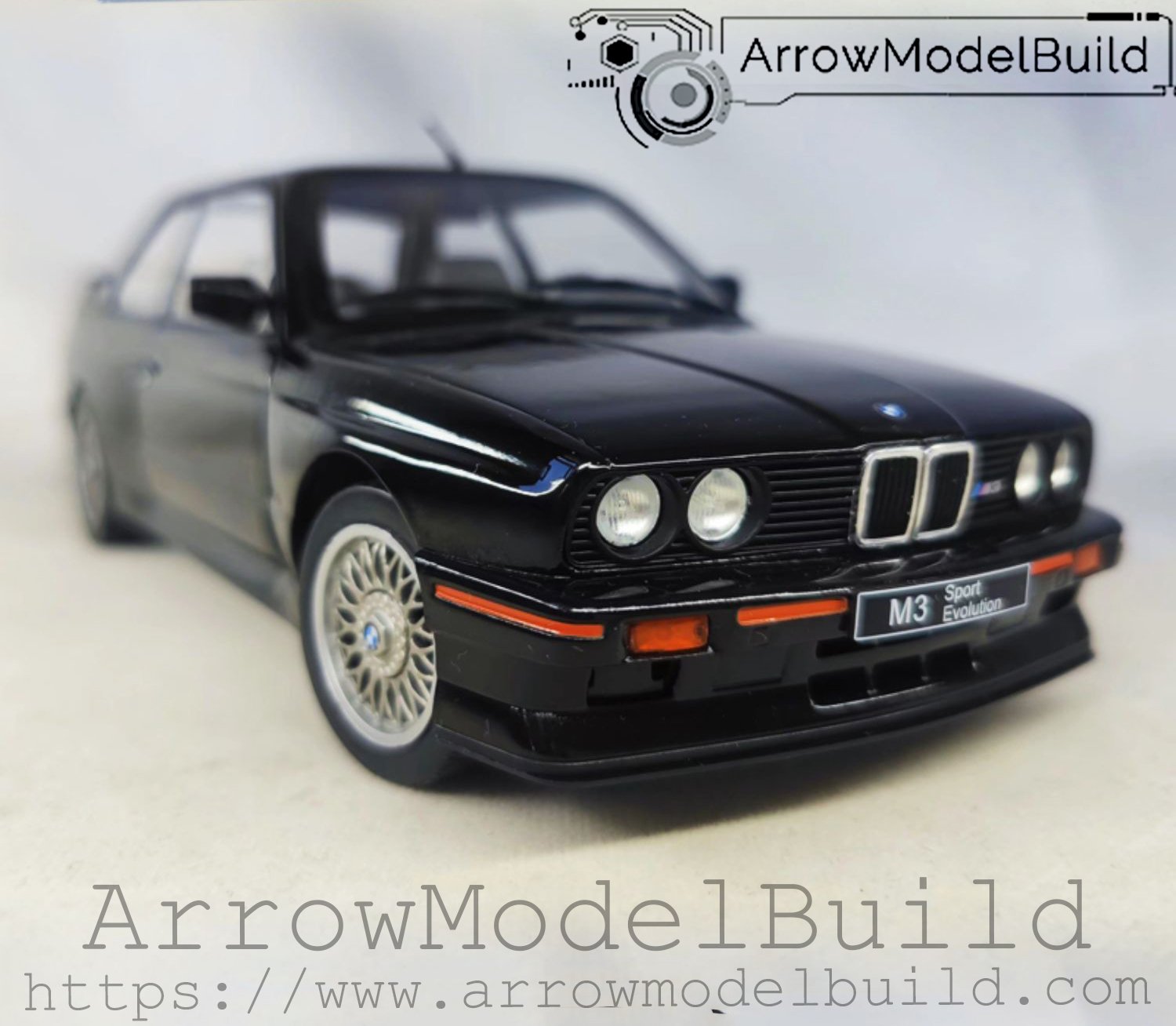 ArrowModelBuild BMW M3 E30 (Evo Black) Built & Painted 1/18 Model Kit