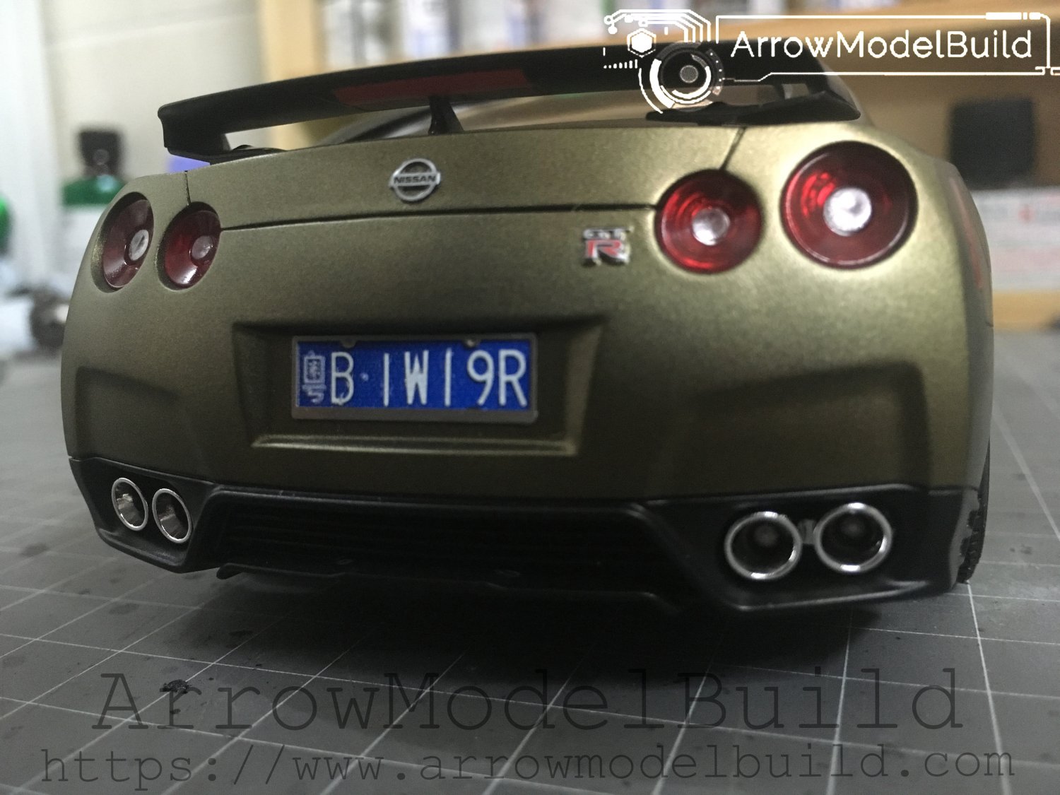 ArrowModelBuild Nissan GTR R35 Custom Color (Matte Moss Green) Built ...